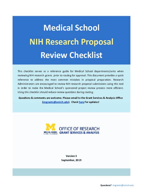 Fillable Online Research Medicine Umich Nih Research Proposal Review