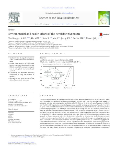 Pdf Environmental And Health Effects Of The Herbicide Glyphosate