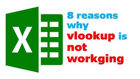 All 8 Reasons Why Vlookup Is Not Working N A YouTube