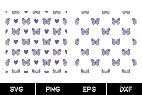 Seamless Butterflies And Hearts Pattern Graphic By Anuchasvg · Creative