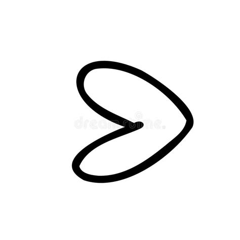 Right Angle Bracket Outline Font In Outline Bubble Style Isolated On White Background For