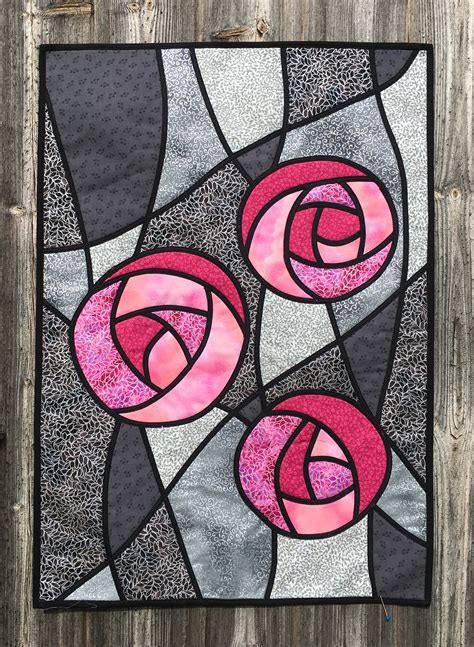Stained Glass Roses Patterns
