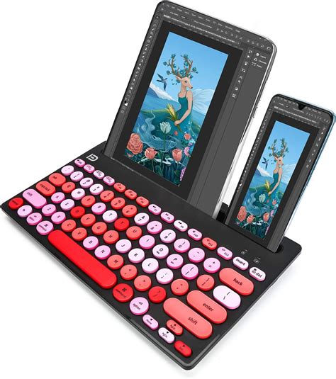 Amazon Com HUO JI Wireless Keyboard Multi Device Bluetooth And 2 4G Dual Mode For IPad Switch
