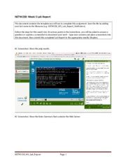 Netw W Lab Report Netw Week Lab Report This Document