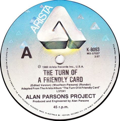 Alan Parsons Project The Turn Of A Friendly Card Vinyl Discogs