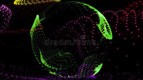 Particles Moving Background Fast Energy Flying Wave Line With Flash