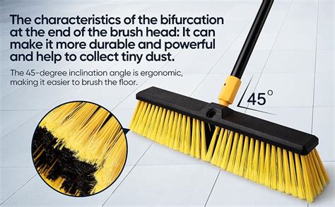 Yocada 18 Inch Push Broom Heavy Duty Outdoor Commercial