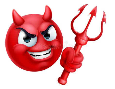 Devil Emoji Emoticon Man Face Cartoon Icon Mascot Stock Vector