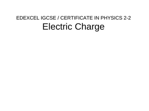 Igcse Edexcel Chapter 2 Electricity Powerpoints Complete Set