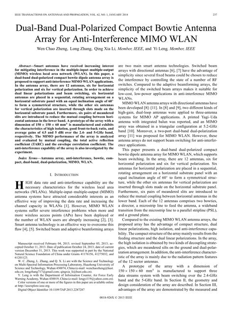 Pdf Dual Band Dual Polarized Compact Bowtie Antenna Array For Anti Interference Mimo Wlan