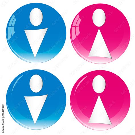 Wc Restroom Toilet Icons Male Female Stock Vector Adobe Stock