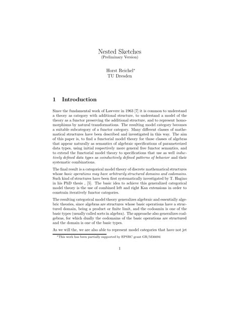 Pdf Nested Sketches