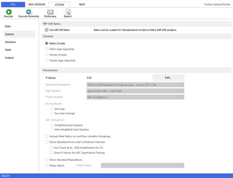 Rate Statistic Tab — Seerstat Help System