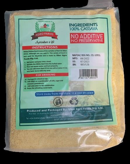 UBER Agro Foods Limited Debuts Its Packaged Garri In Nigeria Food