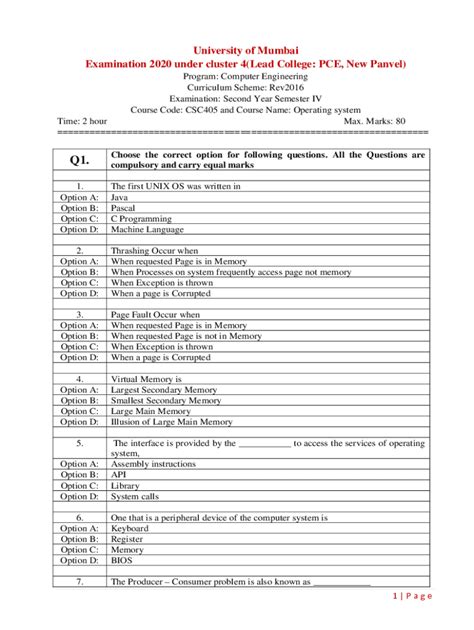 Fillable Online Pce Be In Computer Engineering Curriculum Fax Email