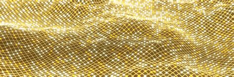 3D Abstract Network Data Blurred Background Yellow Grid Wireframe