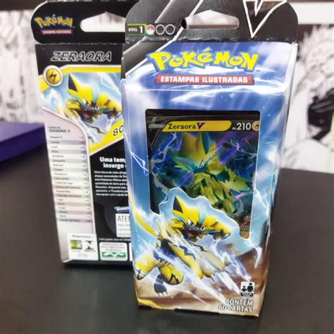 Box Pokemon Premium Deck De Batalha Zeraora Vmax 112 Carta Shopee