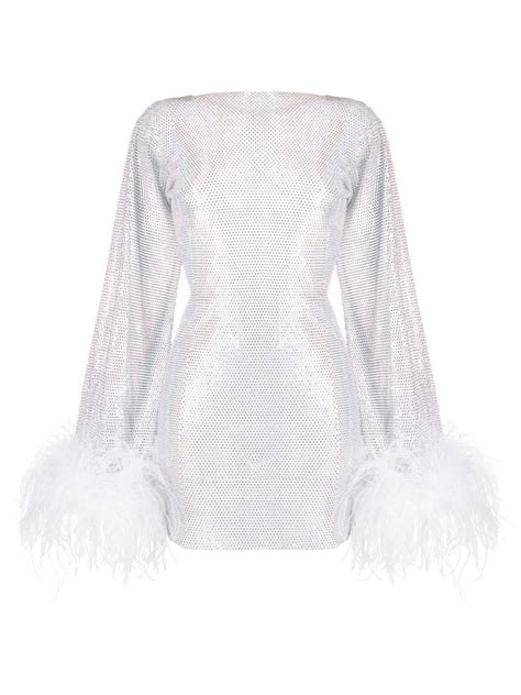 Santa Brands Crystal Embellished Feather Dress Modesens