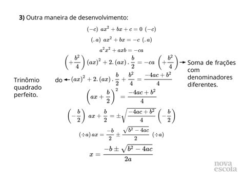 Dedução Da Fórmula Resolutiva Da Equação Quadrática Planos De Aula