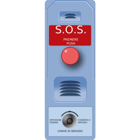 Sos Calling Station With Red Pushbutton Vector Drawing Free Svg