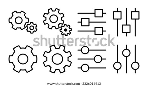 Setting Icon Set Illustration Cog Settings Stock Vector Royalty Free Shutterstock