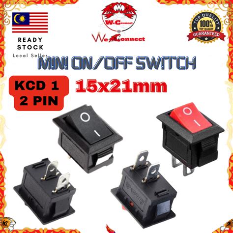 Weconnect Kcd1 2 Pin Rocker Switch On Off Mini Power Switch 15 21mm 6a
