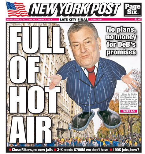 Best New York Post Covers Featuring Nyc Mayor Bill De Blasio