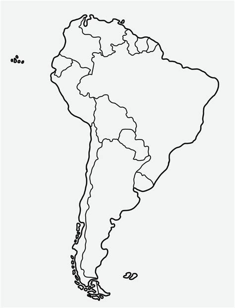 dibujo a mano alzada del mapa de América del Sur South america map