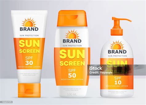 사실적인 보습 로션 용기 템플릿의 자외선 차단제 세트 자외선 차단 크림 튜브와 병 벡터 일러스트레이션 소포에 대한 스톡 벡터 아트 및 기타 이미지 Istock