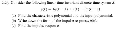 Solved Consider The Following Linear Time Invariant Chegg
