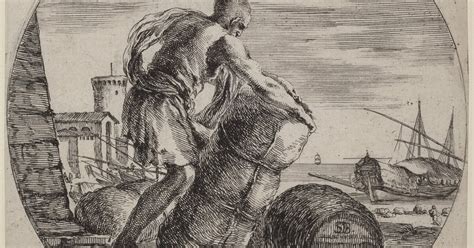 Galley Slave Hauling A Ships Cargo By Stefano Della Bella