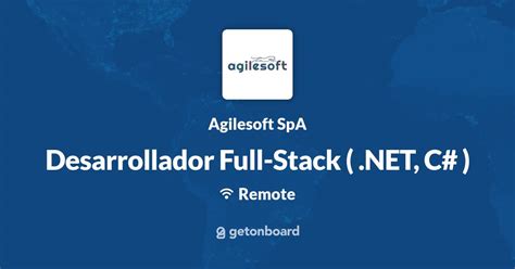 Desarrollador Full Stack Net C At Agilesoft Spa Remote Work