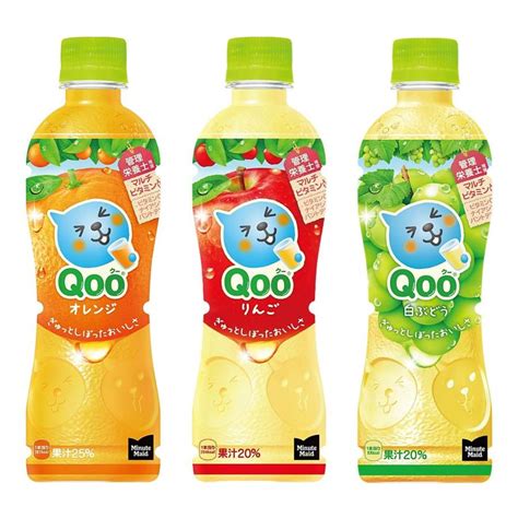 ミニッツメイド Qoo クー 425ml オレンジ りんご 白ぶどう 3種 x各8本セット 計24本