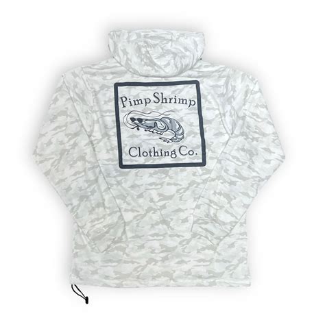 White Camo Comfort Lined T Shirt Hoodie Pimp Shrimp Clothing