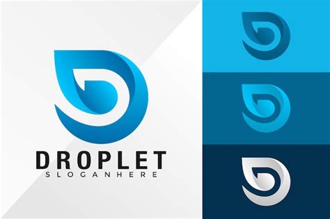 Premium Vector D Water Drop Logo Design Vector Illustration Template