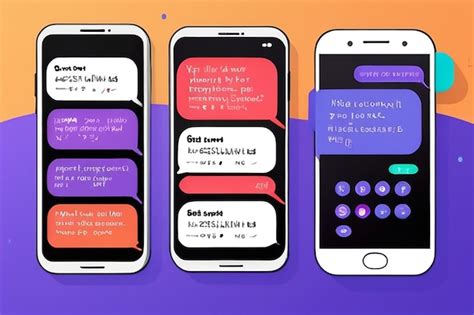Sms Chat Composer Smartphone Chatting Sms Template Bubbles Premium Ai Generated Image
