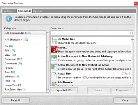 PDF XChange Editor Plus V8 User Manual Appendix Keyboard Shortcuts