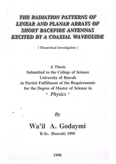 pdf the radiation patterns of linear and planar arrays of short