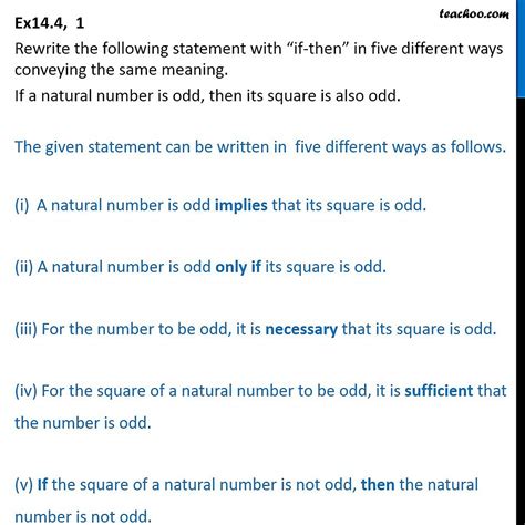 Question Rewrite With If Then In Five Different Ways