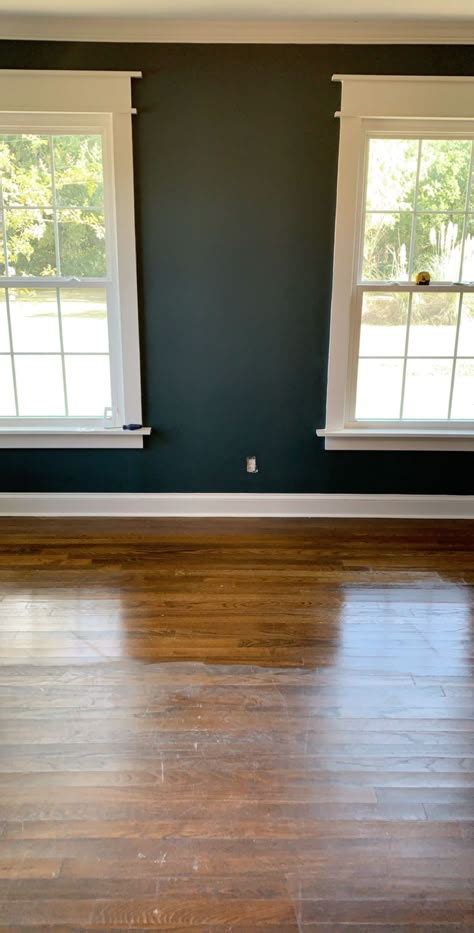 Green Wall White Trim