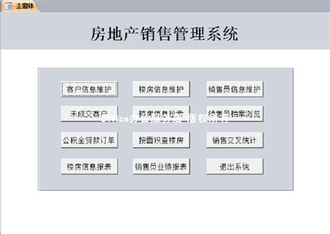access数据库成品 房地产销售管理系统查询窗体报表设计程序源码 虎窝淘