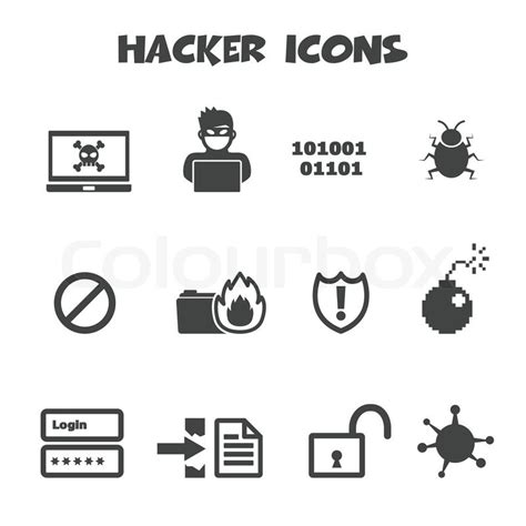Hacker Symbole Stock Vektor Colourbox