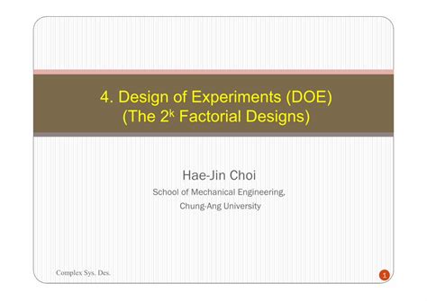 Pdf 4 Design Of Experiments Doe The 2k Factorial Designs Isdl Cau