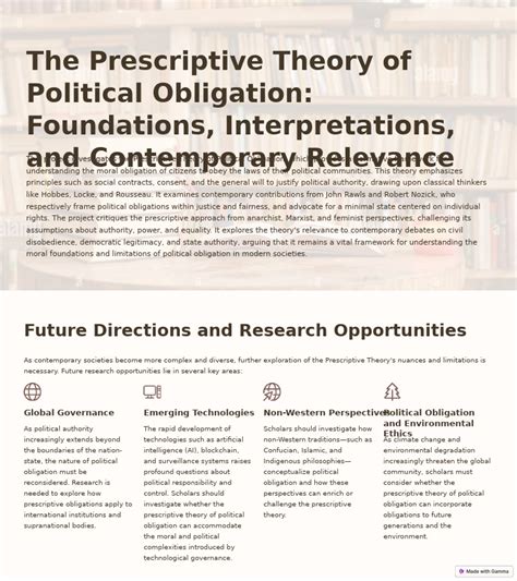 The Prescriptive Theory Of Political Obligation Foundations