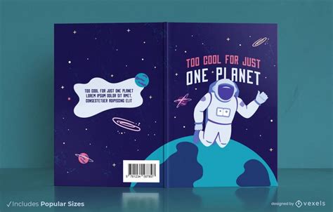 Cool Space Astronaut Book Cover Design Vector Download Book Cover