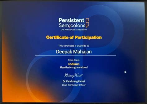 Deepak Mahajan On Linkedin Semicolon Persistentsystems Hackathon