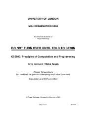 CS5800 Principles Of Computation And Programming Python Course Hero