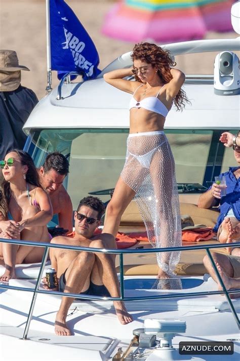 Sarah Hyland With Fiance Wells Adams On A Boat In Cabo San Lucas