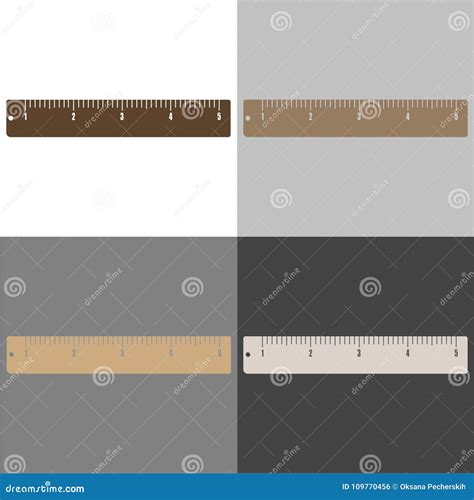 A Brown Ruler With Black Scales Against A White Backdrop Royalty Free Cartoon CartoonDealer