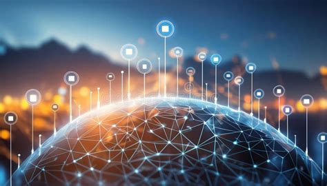 Data Transfer And Communication Featuring Symbols Of Data Flow